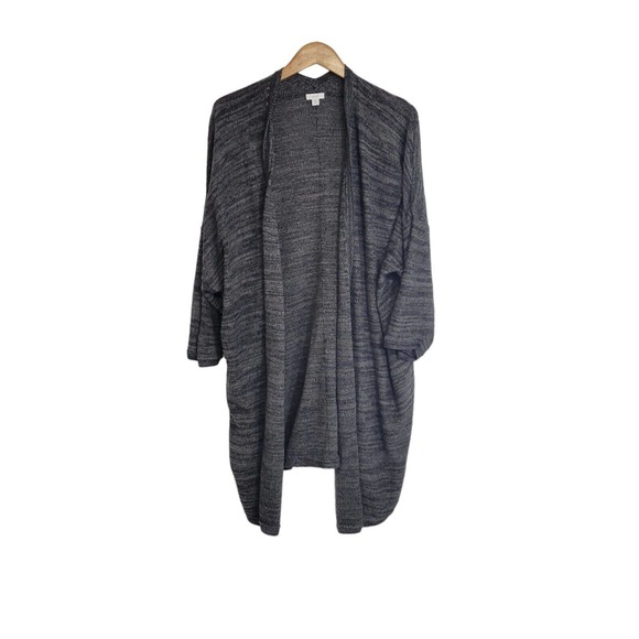 J. Jill | Sweaters | J Jill Charcoal Gray Cotton Linen Blend Open Front ...